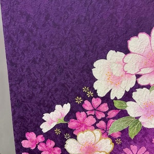 Vintage Authentic Kimono, Purple Furisode Kimono, Purple Furisode ...