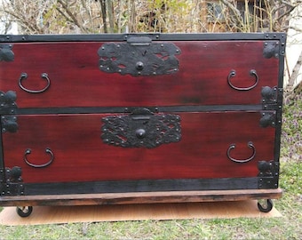 Japanese Chest, Antique Chest, Japanese Tansu, Dansu, Handmade Storage ...