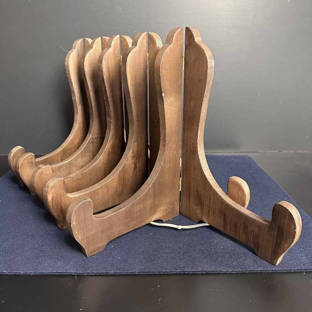Japanese Vintage Wood Rack Display Stand for Plate Lot of 5, Dish ...