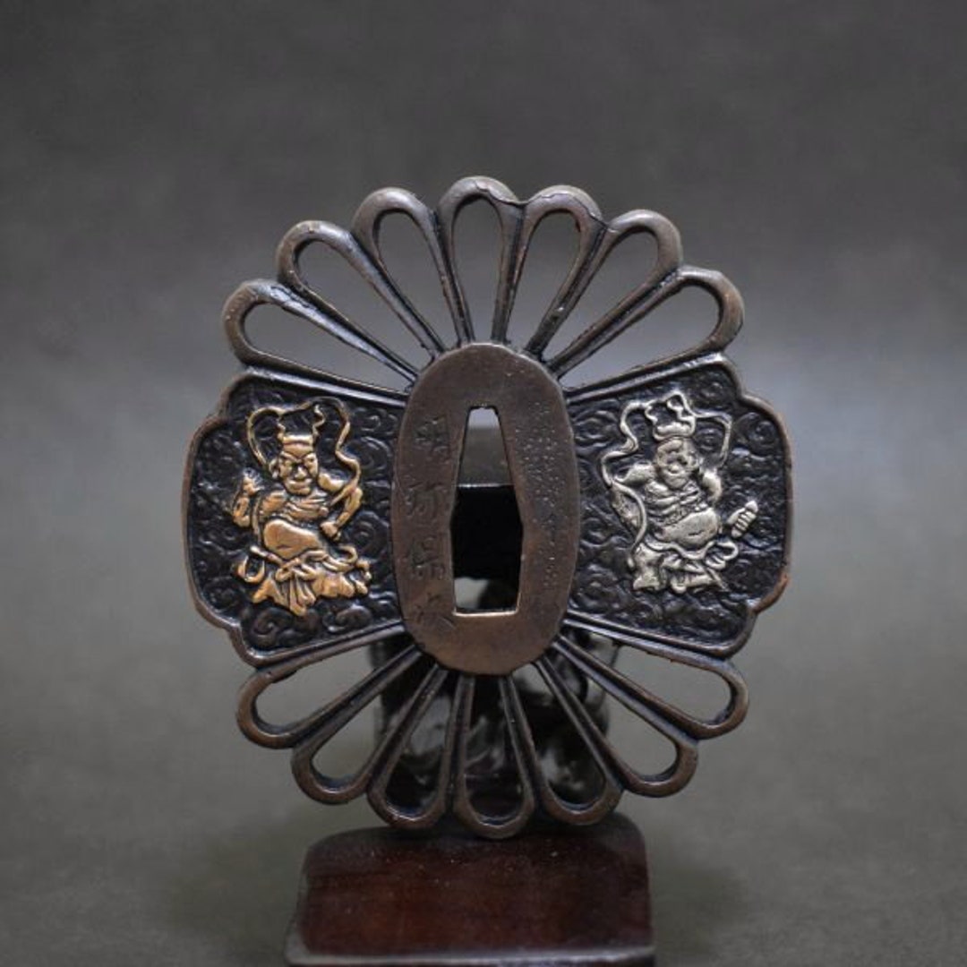 TSUBA, Samurai Sword, Sword Guard, Wave, Koshirae, Katana, Wakizashi ...