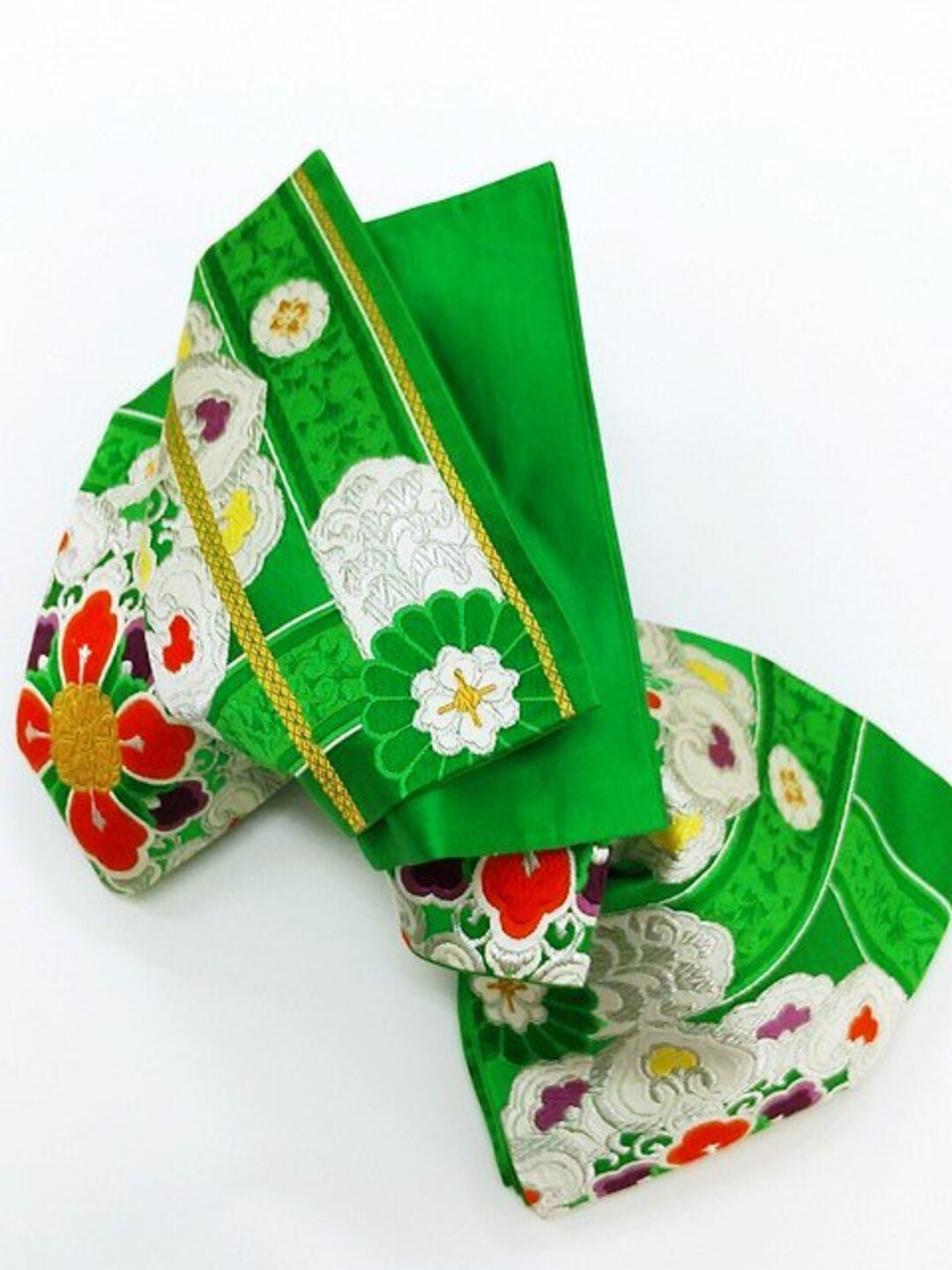 Obi Belt Kimono, Green Obi, Silk Obi Belt, Vintage Obi, Japanese Fabric ...