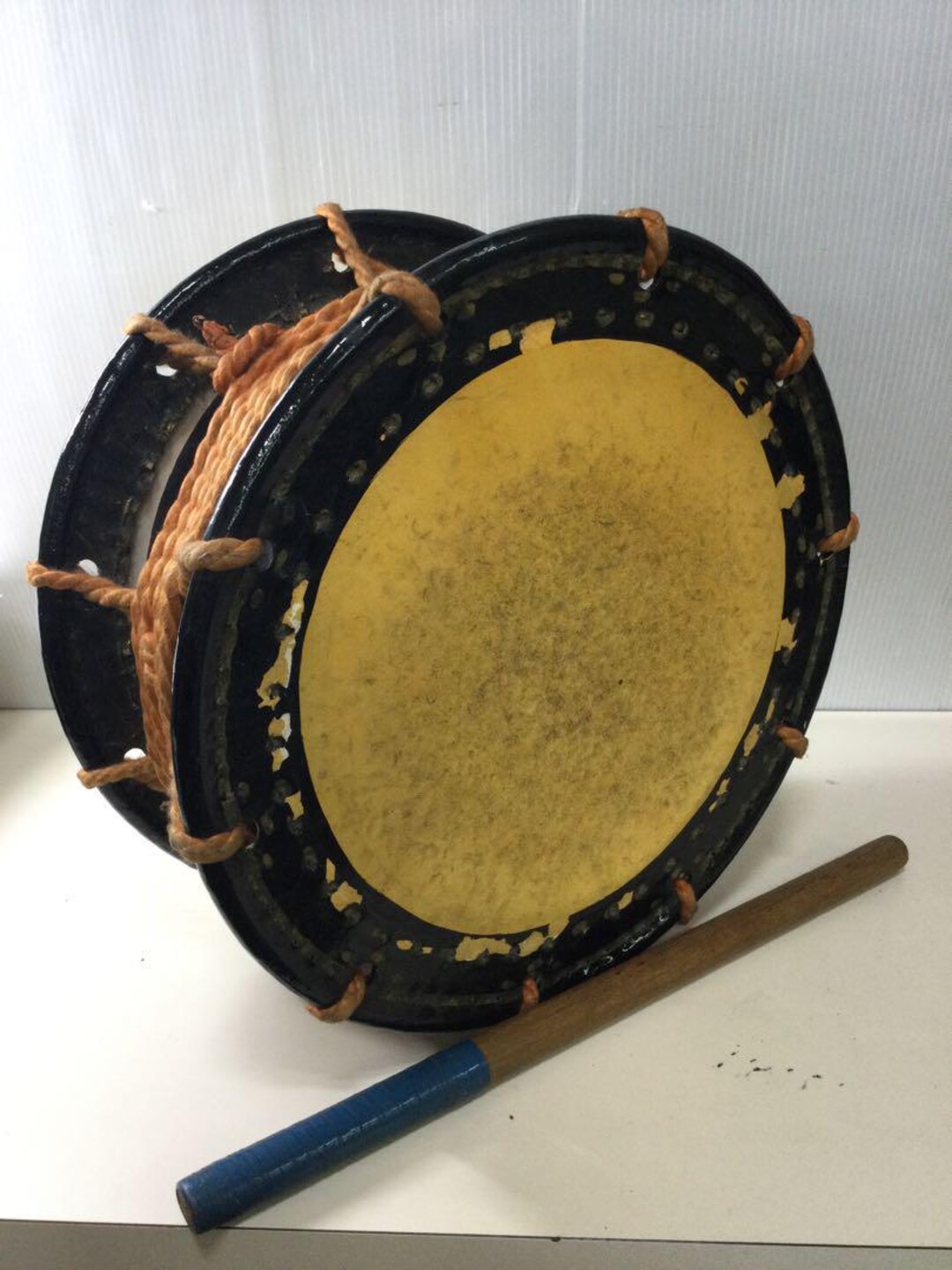 Japanese Instrument Small Drum High Class Kabuki Dancing Leather Skin ...