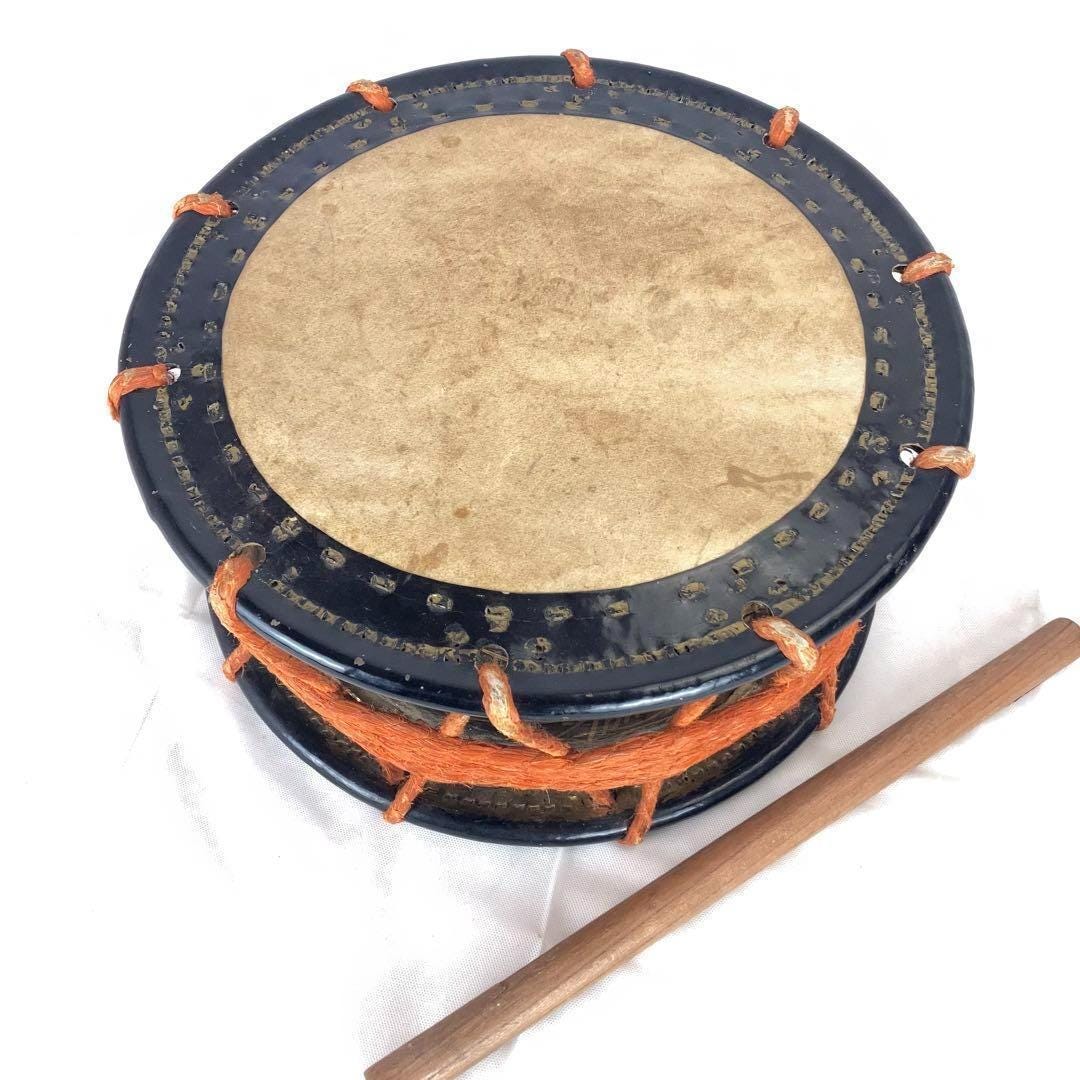 Japanese Instrument Small Drum High Class Kabuki Dancing Leather Skin ...