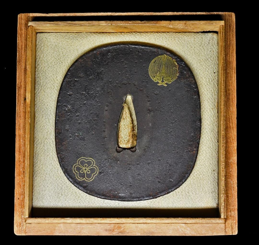 TSUBA, Samurai Sword, Sword Guard, Wave, Koshirae, Katana, Wakizashi ...