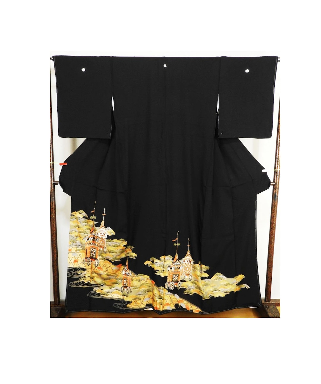 Kimono Tomesode, Black Kimono, Woman Kimono Long, Vintage Tomesode, Japanese Dress Black, Womens ...