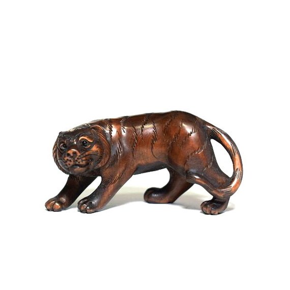 Japanese Netsuke Tiger Netsuke Wooden Netsuke Netsuke - Etsy