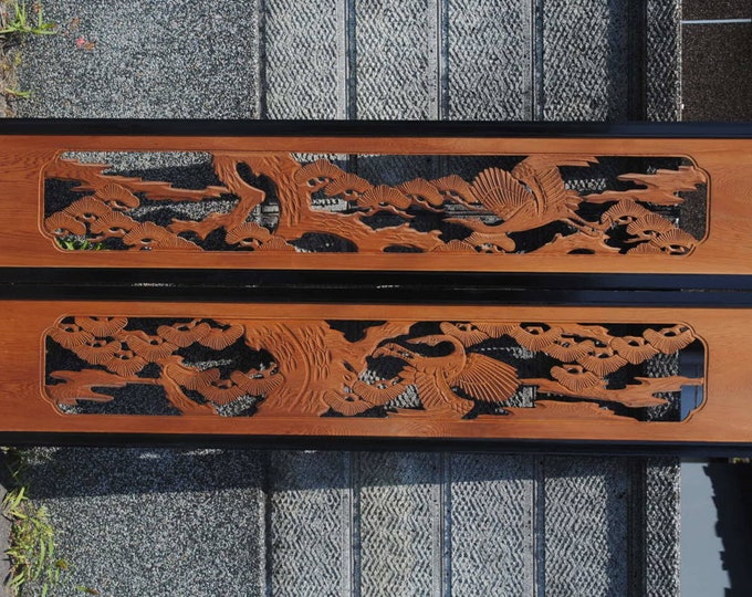 Japanese Ranma, Transom Window, Wooden Carving, Ranma, Openwork Screen ...