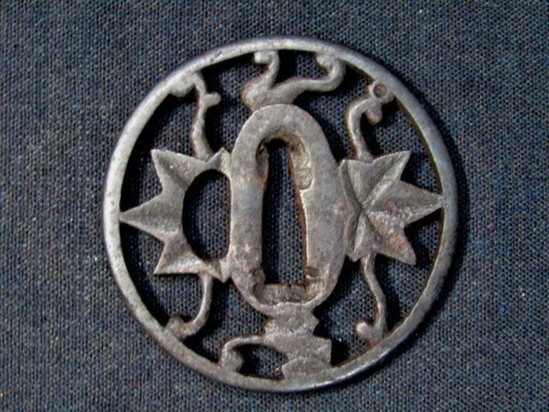 TSUBA, Samurai Sword, Sword Guard, Wave, Koshirae, Katana, Wakizashi ...