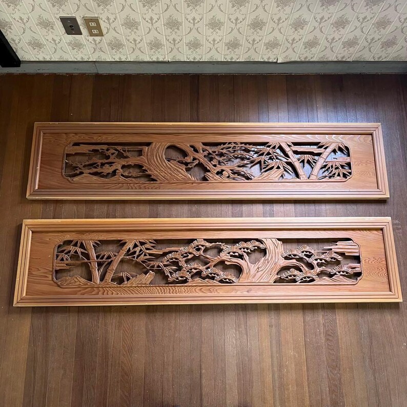 Japanese Ranma, Transom Window, Wooden Carving, Ranma, Openwork Screen ...