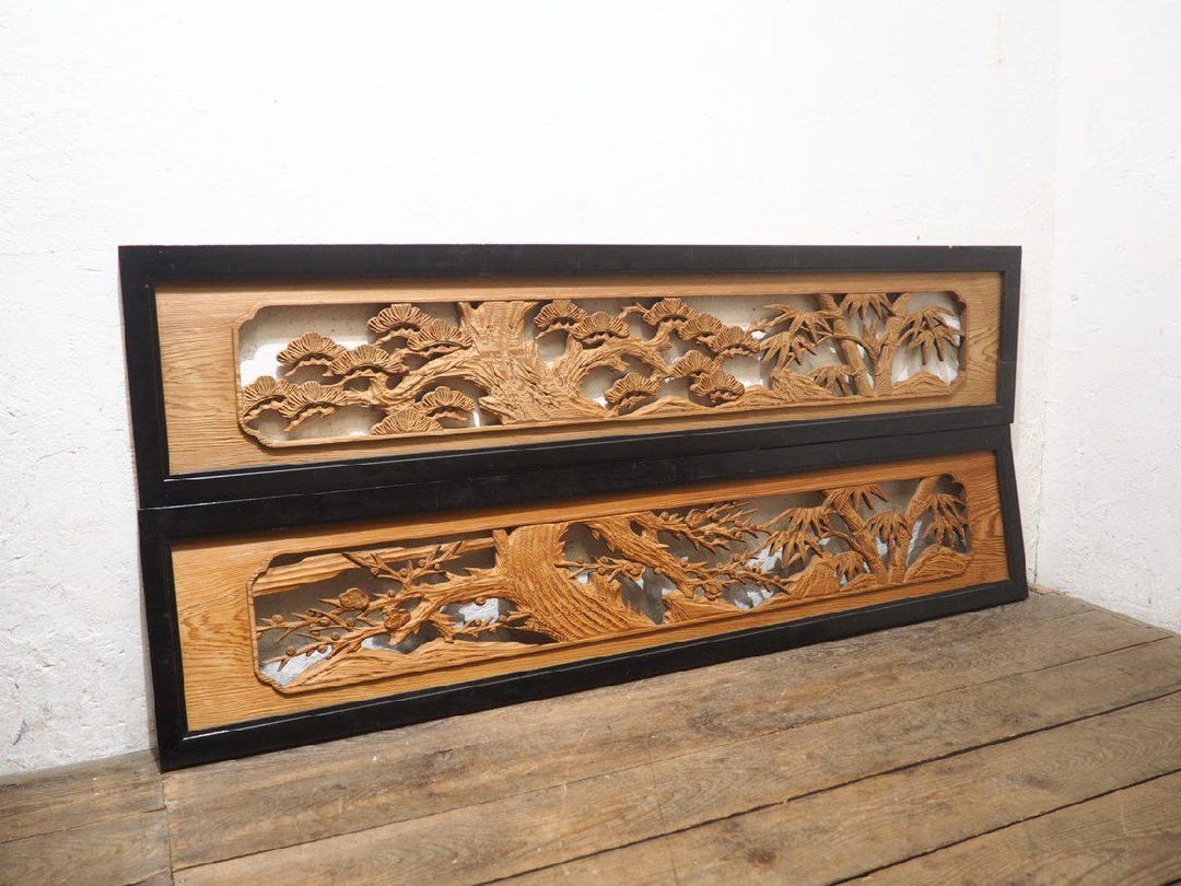 Japanese Ranma, Transom Window, Wooden Carving, Ranma, Openwork Screen ...