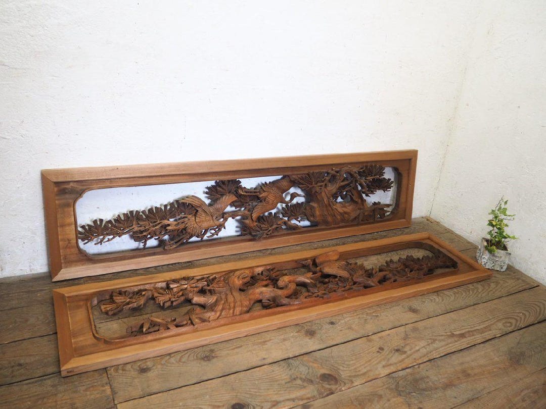 Japanese Ranma, Transom Window, Wooden Carving, Ranma, Openwork Screen ...