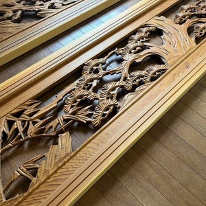 Japanese Ranma, Transom Window, Wooden Carving, Ranma, Openwork Screen ...