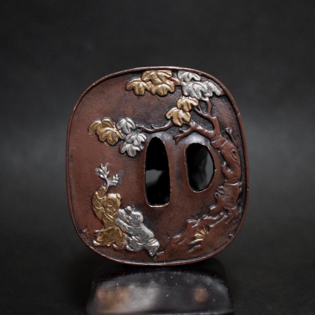TSUBA, Samurai Sword, Sword Guard, Wave, Koshirae, Katana, Wakizashi ...