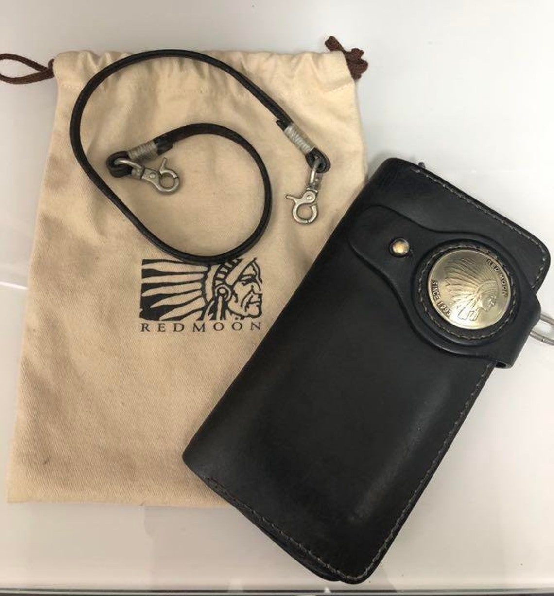 Redmoon Red Moon Long wallet Red Moon wallet leather | Etsy