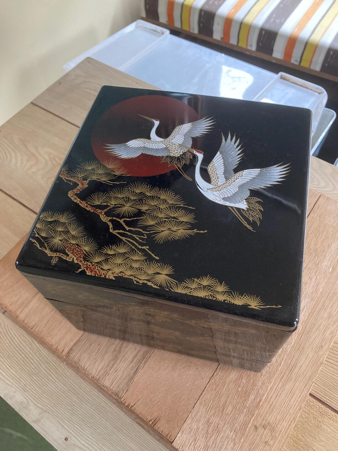 Japanese Lunch Box, Vintage Bento Boxes, 3 Tier Stacking Storage ...