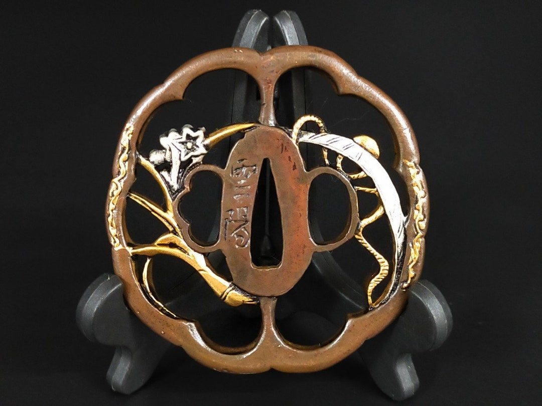 TSUBA, Samurai Sword, Sword Guard, Wave, Koshirae, Katana, Wakizashi ...