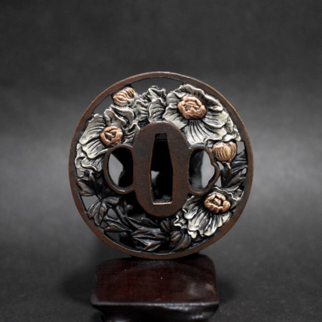 TSUBA, Samurai Sword, Sword Guard, Wave, Koshirae, Katana, Wakizashi ...