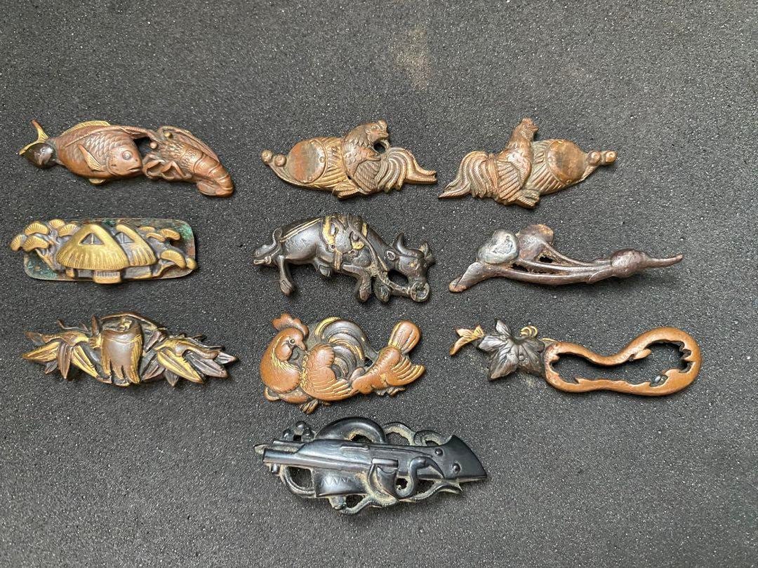 Menuki Lot of 10, Japanese Sword Menuki, Antique Menuki, Decorative ...