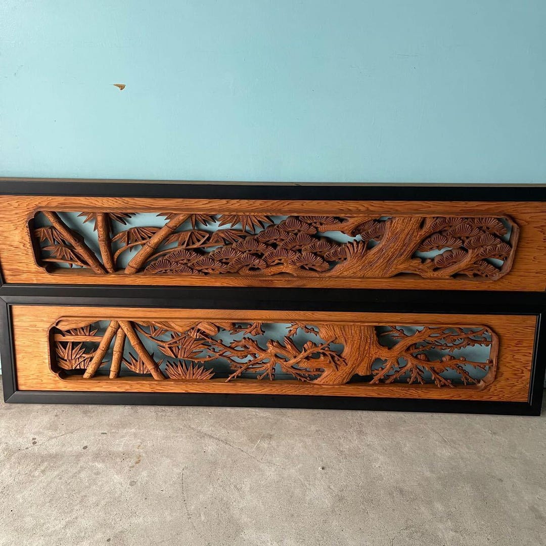 Japanese Ranma, Transom Window, Wooden Carving, Ranma, Openwork Screen ...