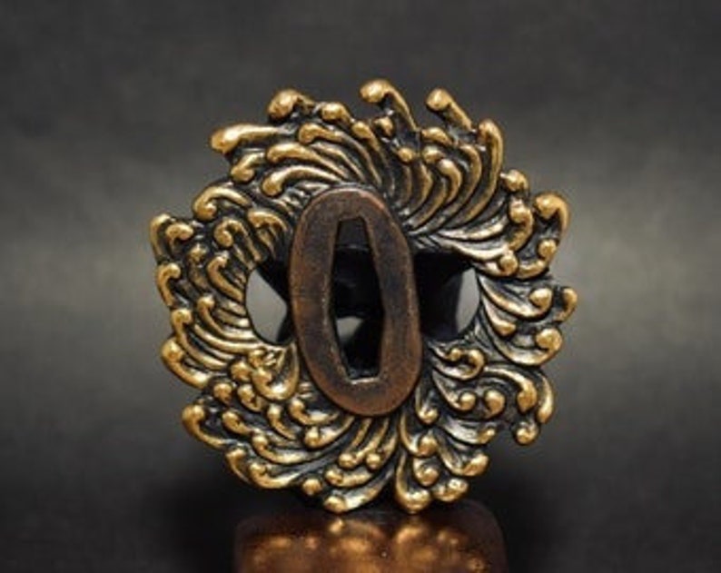 TSUBA Samurai Sword Sword Guard Wave Koshirae Katana - Etsy