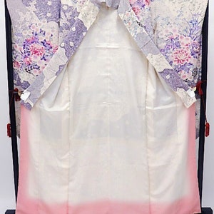 Vintage Authentic Kimono, Purple Furisode Kimono, Purple Furisode ...