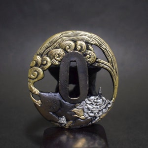 TSUBA, Samurai Sword, Sword Guard, Wave, Koshirae, Katana, Wakizashi ...