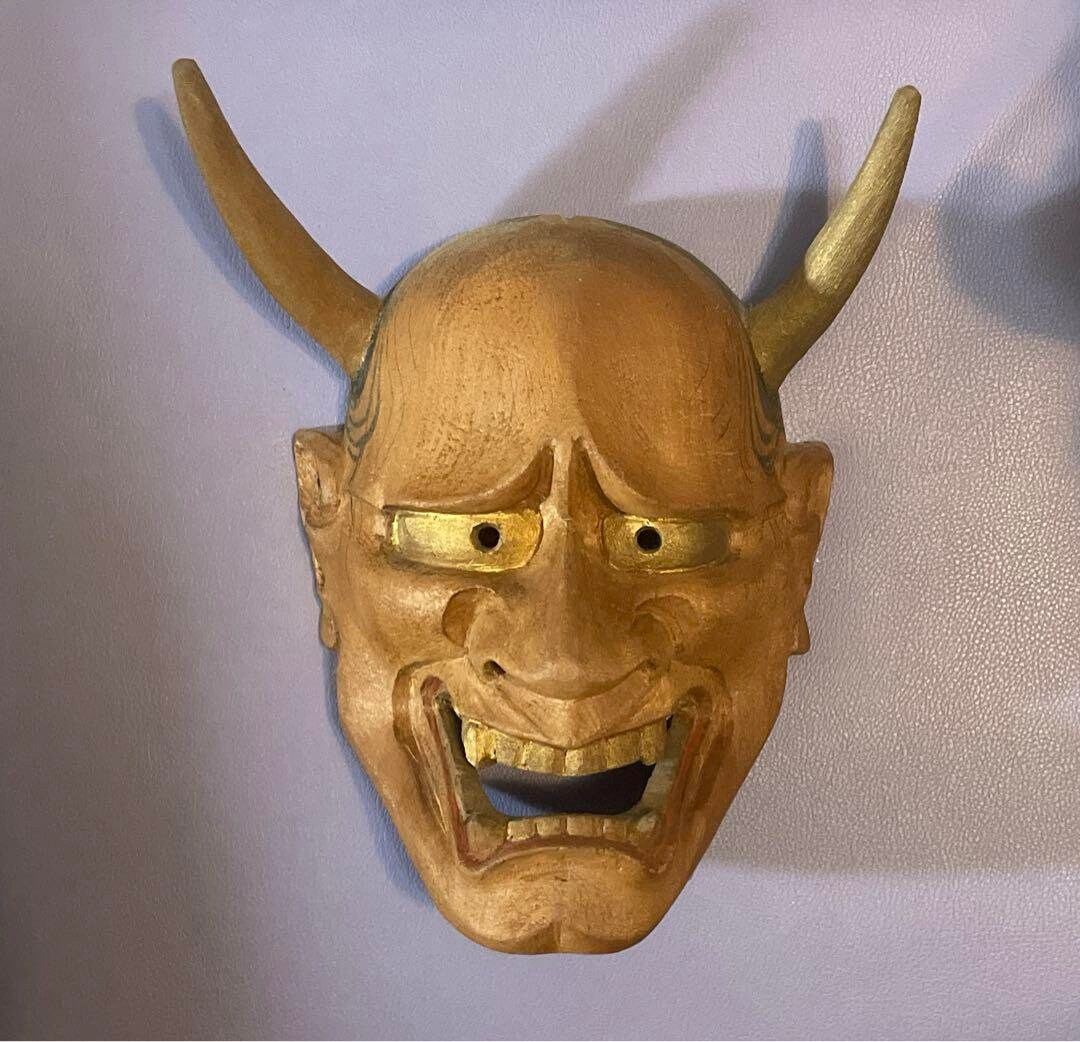 Japanese Mask, Vintage Mask, Noh Mask, Kagura Mask, Hannya Mask, Oni ...