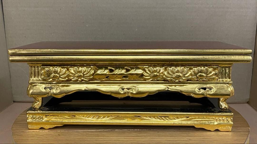 Japanese Buddhist Altar Wood Stand Table Kyozukue Gold Red High Grade ...