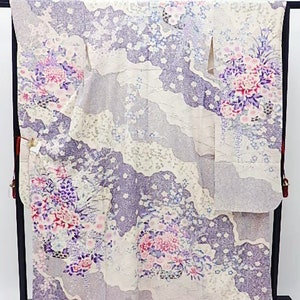 Vintage Authentic Kimono, Purple Furisode Kimono, Purple Furisode ...