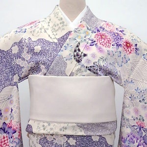 Vintage Authentic Kimono, Purple Furisode Kimono, Purple Furisode ...