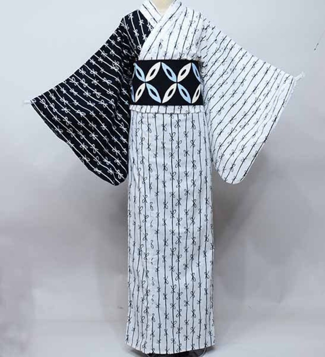 White Yukata Cotton Kimono Japanese Robe, Yukata From Japan, Cotton ...