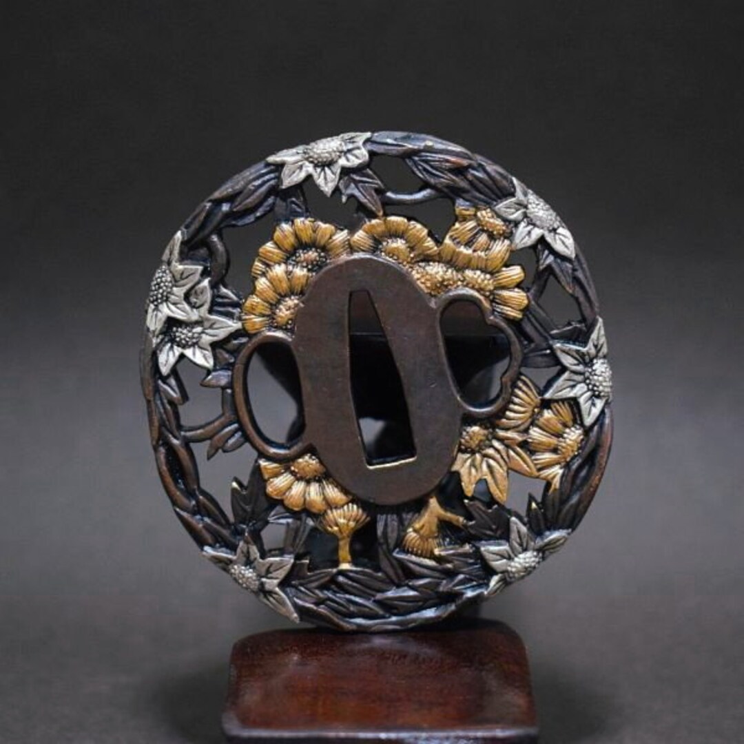 TSUBA, Samurai Sword, Sword Guard, Wave, Koshirae, Katana, Wakizashi ...