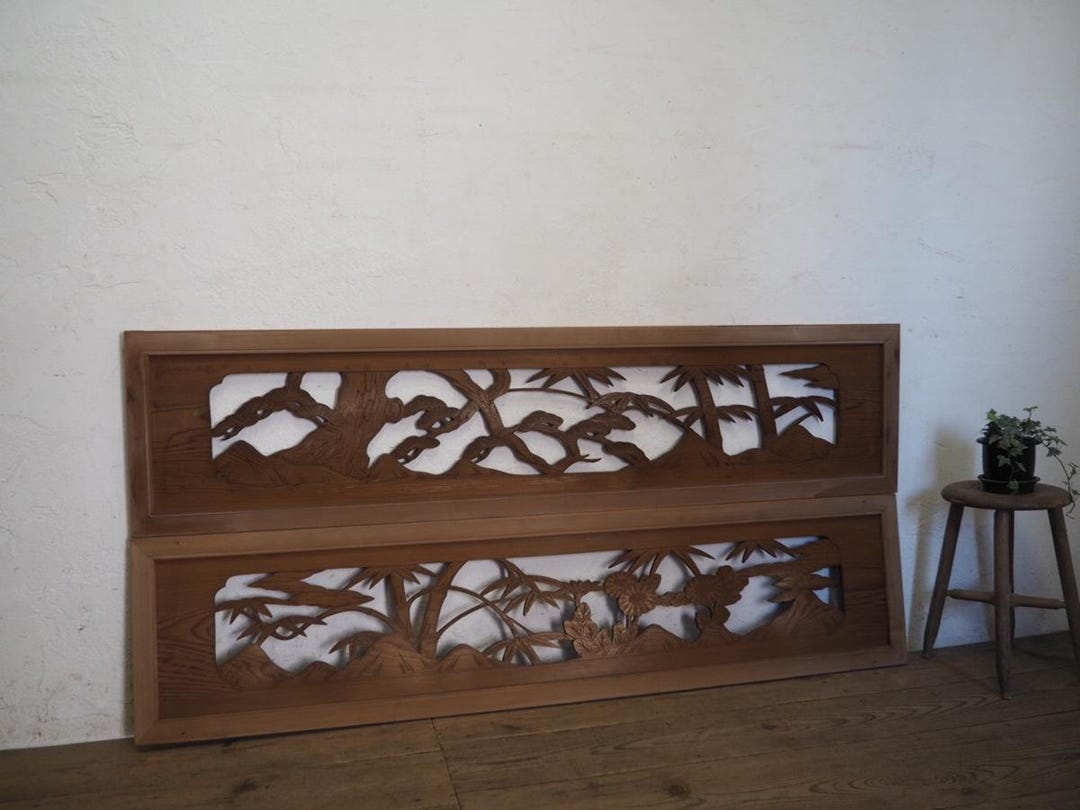 Japanese Ranma, Transom Window, Wooden Carving, Ranma, Openwork Screen ...