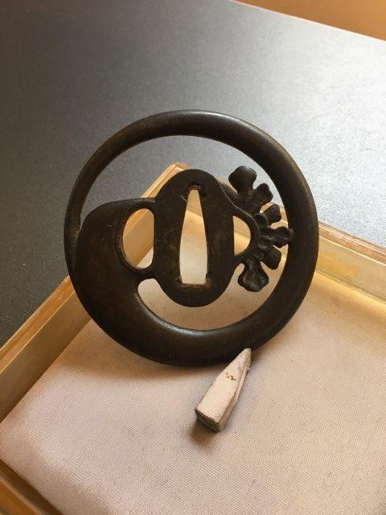 TSUBA, Samurai Sword, Sword Guard, Wave, Koshirae, Katana, Wakizashi ...