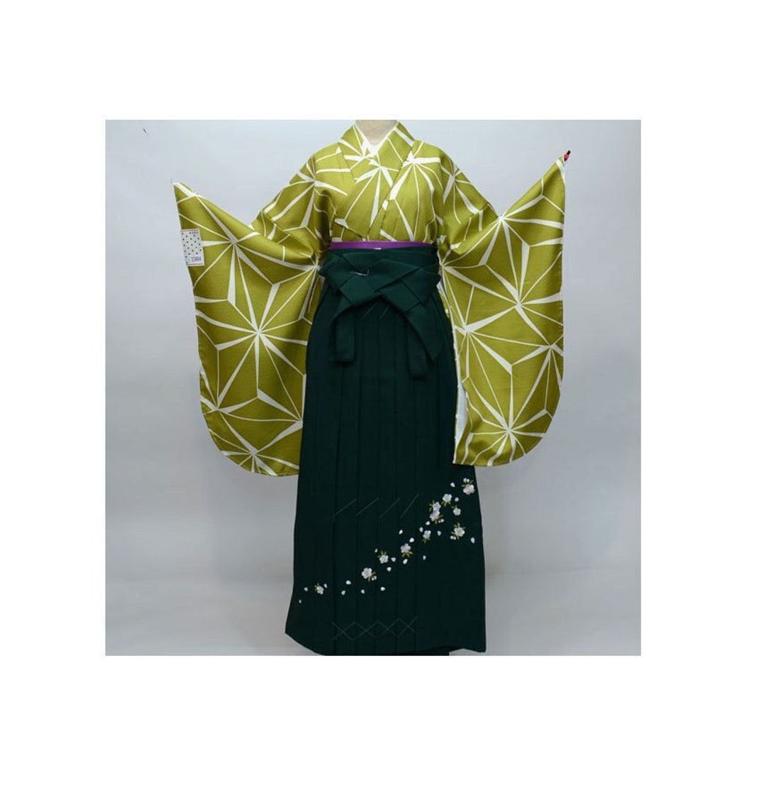 Furisode Kimono & Hakama , Jyuban, Furisode Green, Womens Kimono ...