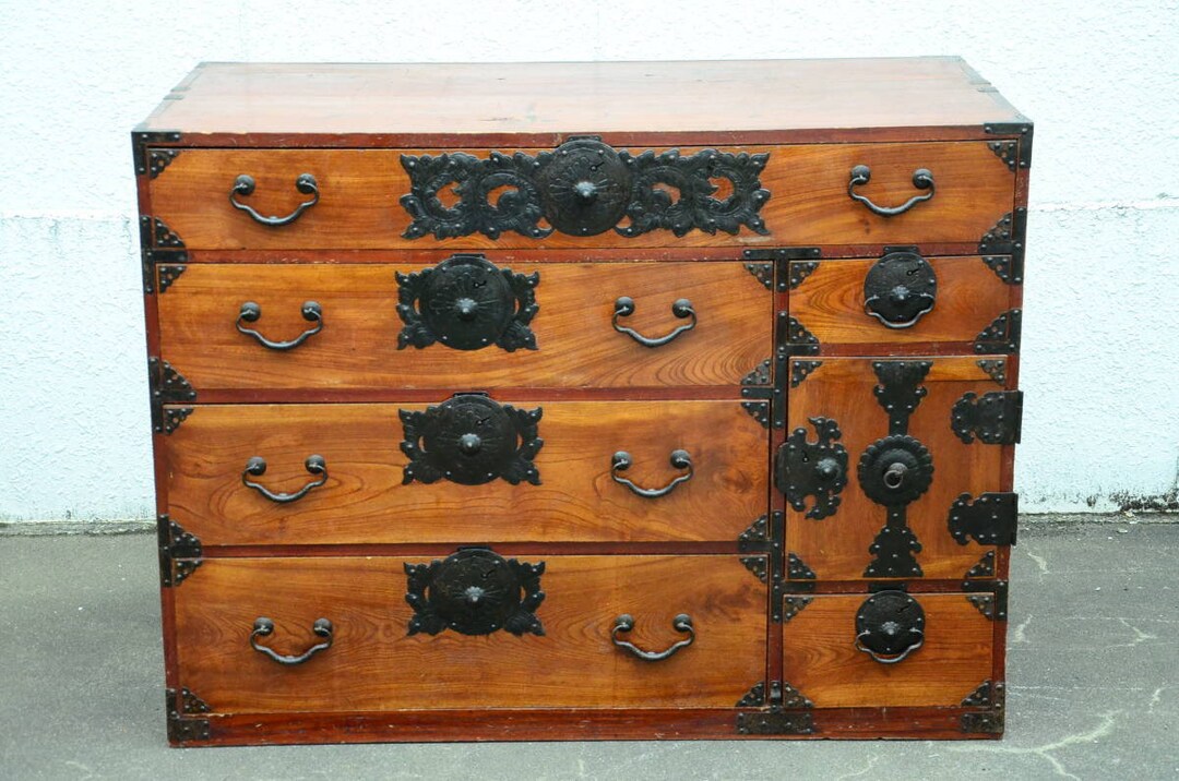 Japanese Chest, Antique Chest, Japanese Tansu, Dansu, Handmade Storage ...