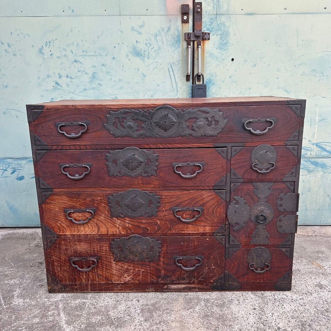 Japanese Chest, Antique Chest, Japanese Tansu, Dansu, Handmade Storage ...