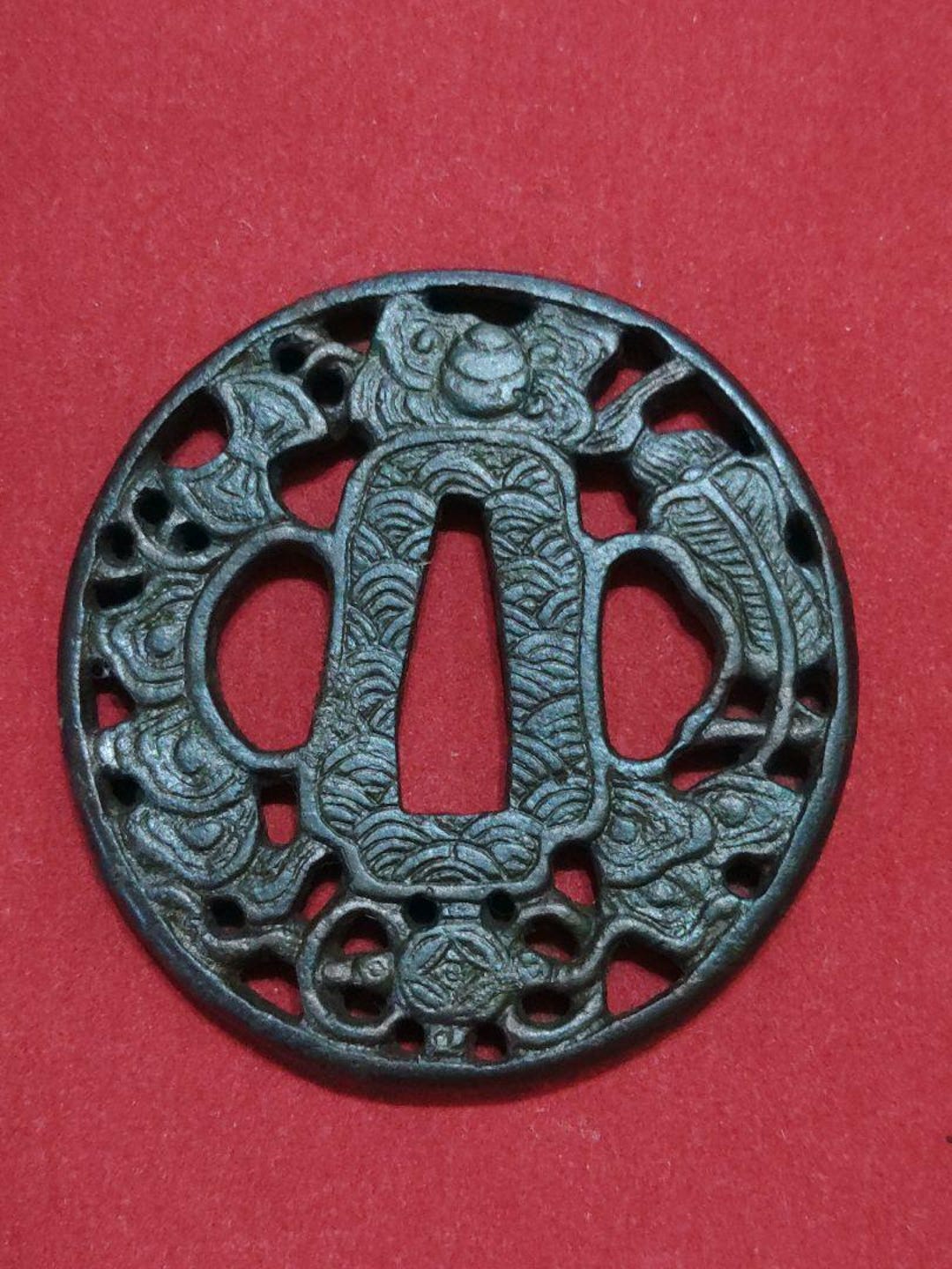 TSUBA, Samurai Sword, Sword Guard, Wave, Koshirae, Katana, Wakizashi ...