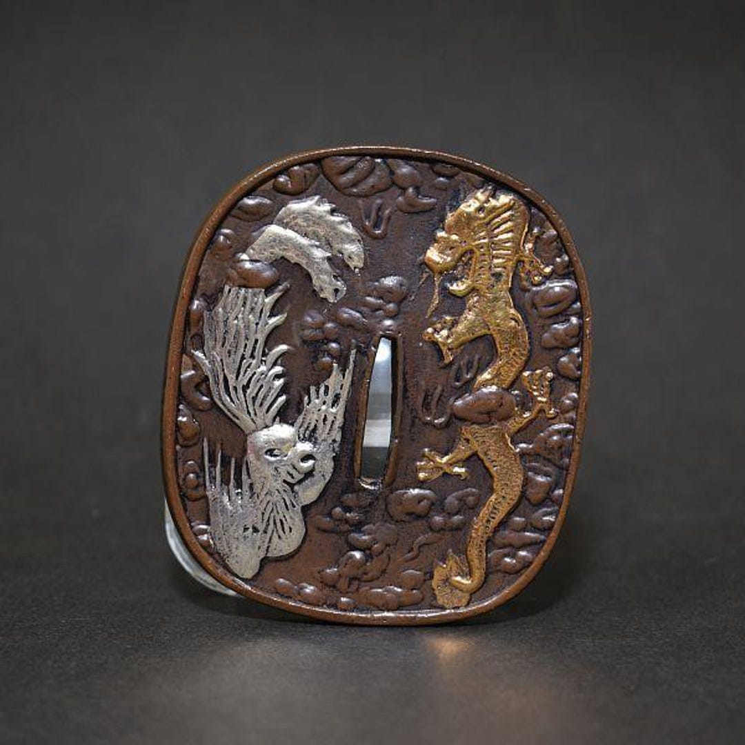 TSUBA, Samurai Sword, Sword Guard, Wave, Koshirae, Katana, Wakizashi ...