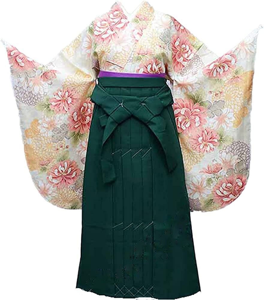Furisode Kimono & Hakama , Jyuban, Obi Sash Set, Furisode White, Womens ...