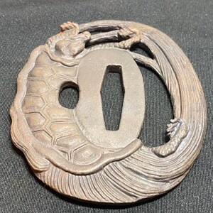 TSUBA, Samurai Sword, Sword Guard, Wave, Koshirae, Katana, Wakizashi ...