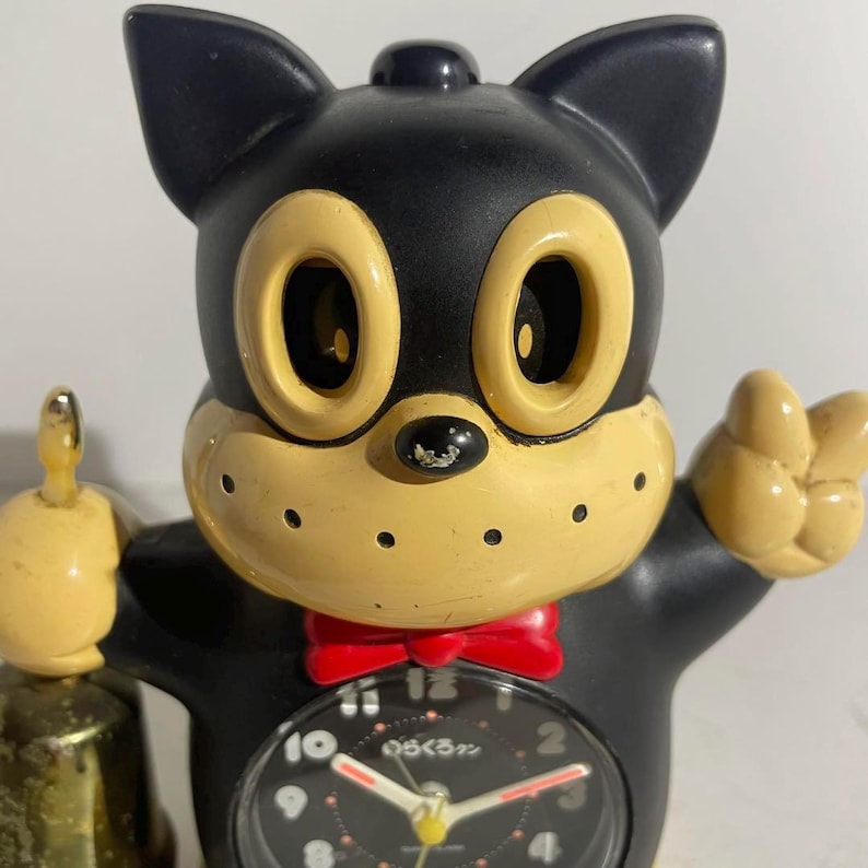 Rhythm Norakuro Alarm Clock Japanese Black Dog Anime Vintage - Etsy