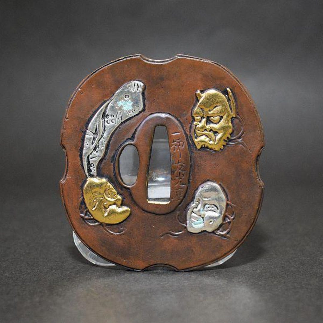 TSUBA, Samurai Sword, Sword Guard, Wave, Koshirae, Katana, Wakizashi ...