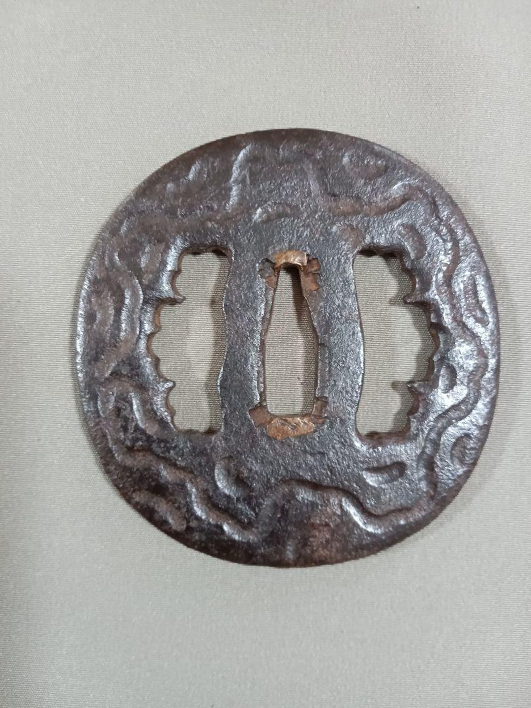 TSUBA, Samurai Sword, Sword Guard, Wave, Koshirae, Katana, Wakizashi ...