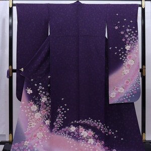 Vintage Authentic Kimono, Purple Furisode Kimono, Purple Furisode ...