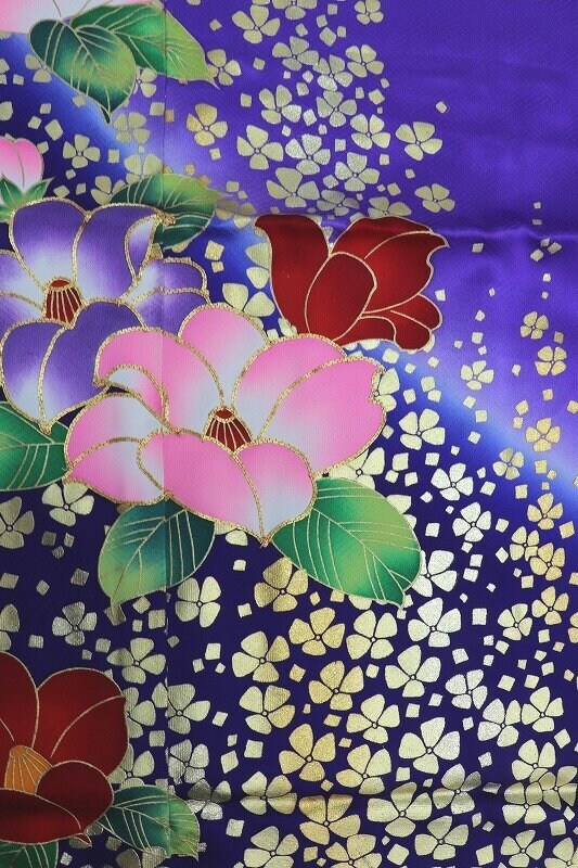Vintage Authentic Kimono, Purple Furisode Kimono, Purple Furisode ...