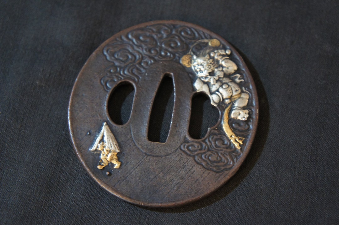 TSUBA, Samurai Sword, Sword Guard, Snail, Koshirae, Katana, Wakizashi ...