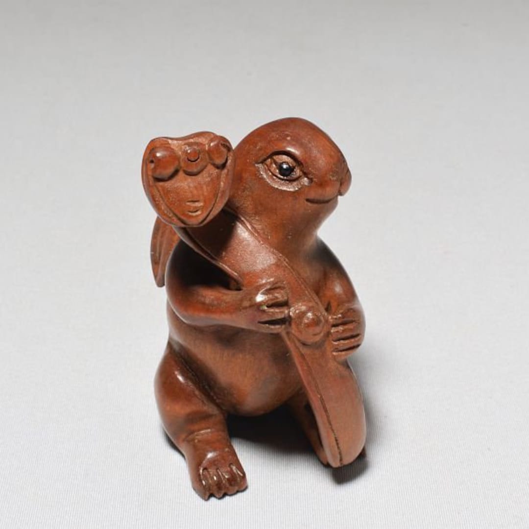 Japanese Netsuke, Antique Netsuke, Wooden Netsuke, Netsuke Statue, Netsuke Collectible, Netuke ...