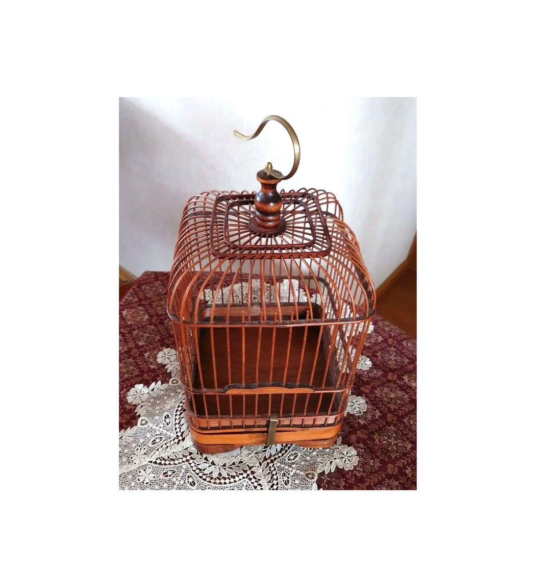 Vintage Japanese Bird Cage Basket Handmade Bamboo Weaving - Etsy