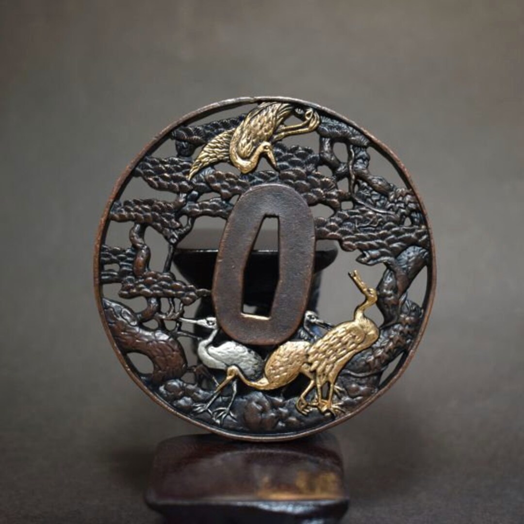 TSUBA, Samurai Sword, Sword Guard, Wave, Koshirae, Katana, Wakizashi ...
